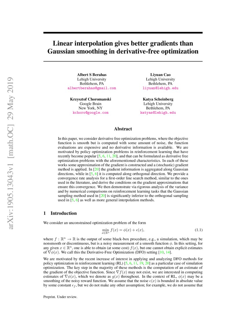 Linear Interpolation Gives Better Gradients Than Gaussian Smoothing In