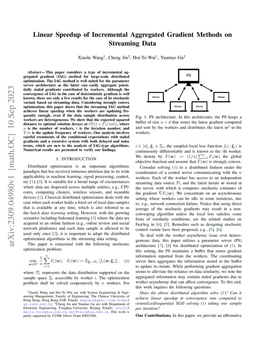 Linear Speedup Of Incremental Aggregated Gradient Methods On Streaming Data Deepai