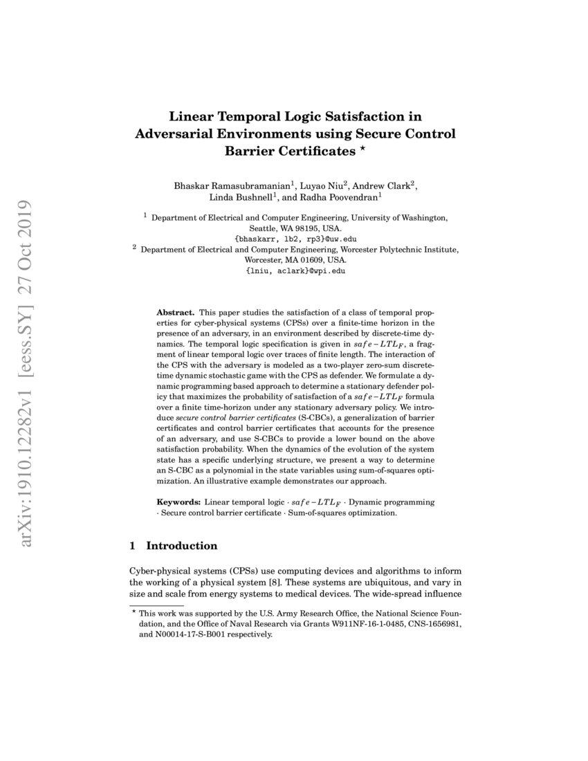 Linear Temporal Logic Satisfaction In Adversarial Environments Using Secure Control Barrier