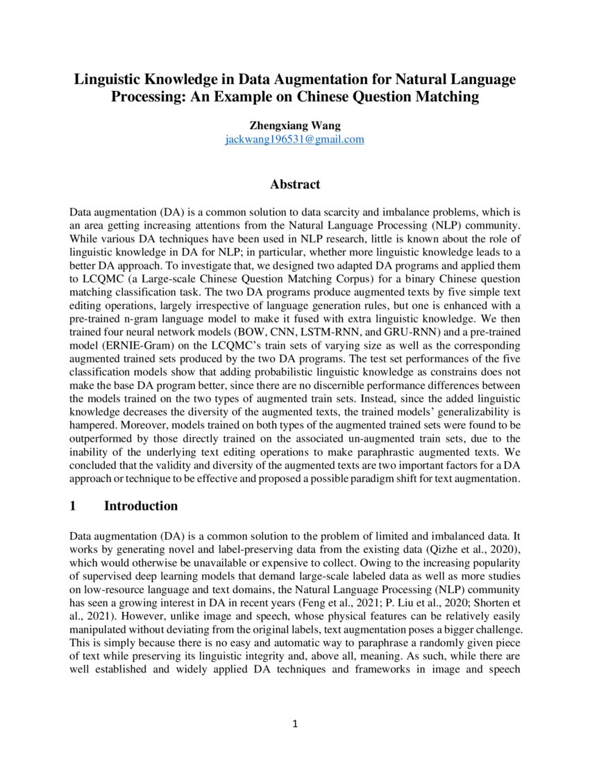 Linguistic Knowledge In Data Augmentation For Natural Language Processing An Example On Chinese