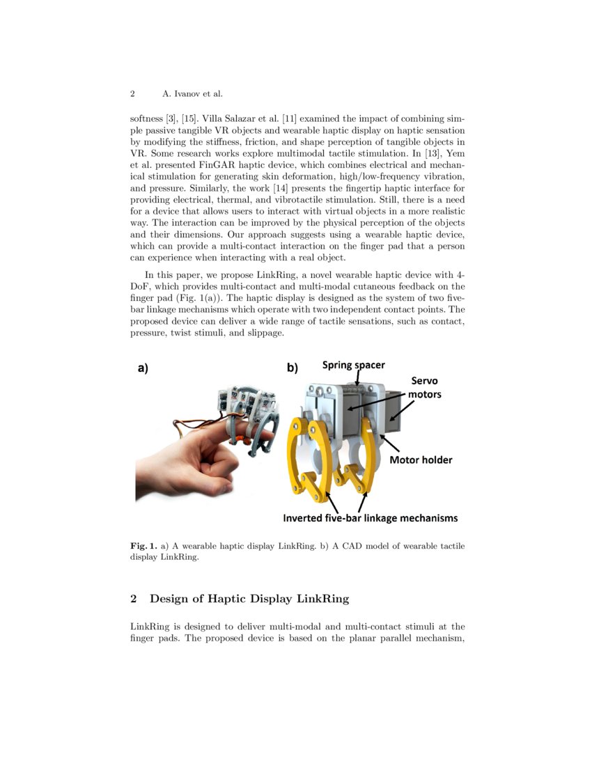 LinkRing: A Wearable Haptic Display for Delivering Multi-contact and ...
