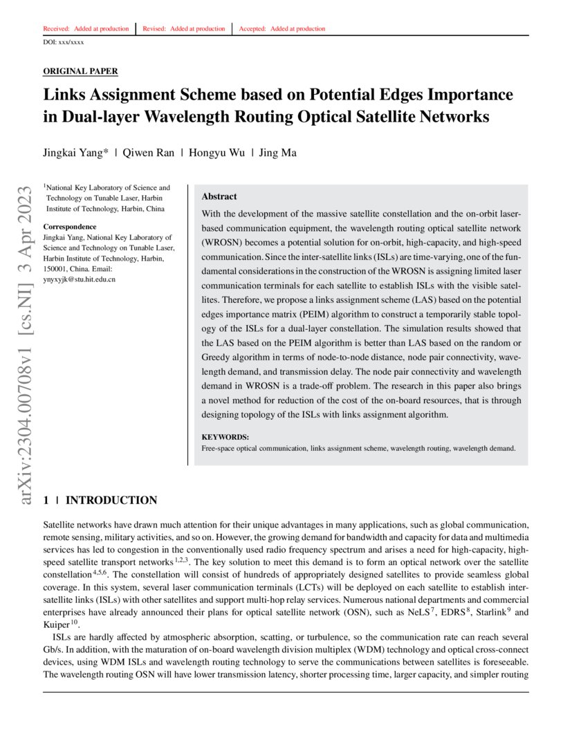 Links Assignment Scheme Based On Potential Edges Importance In Dual Layer Wavelength Routing