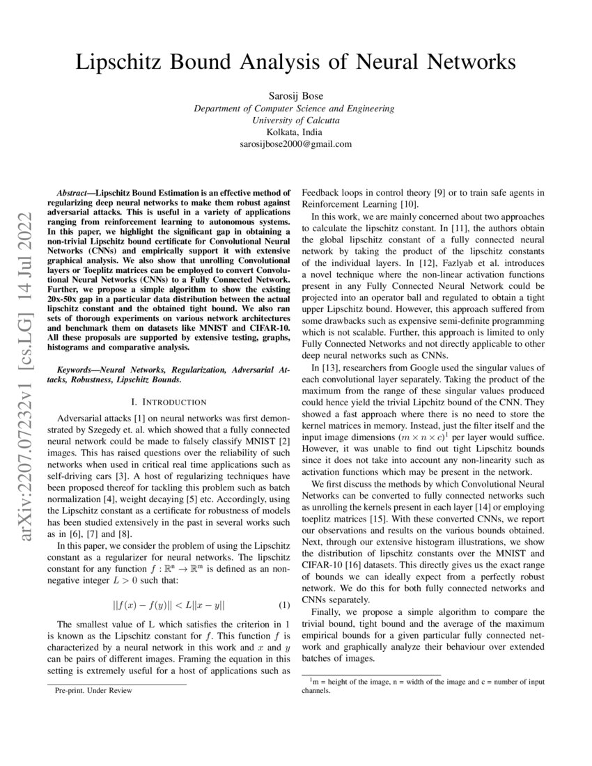 Lipschitz Bound Analysis of Neural Networks | DeepAI