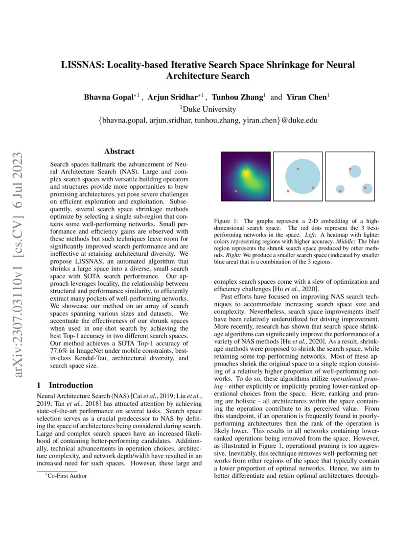Lissnas Locality Based Iterative Search Space Shrinkage For Neural