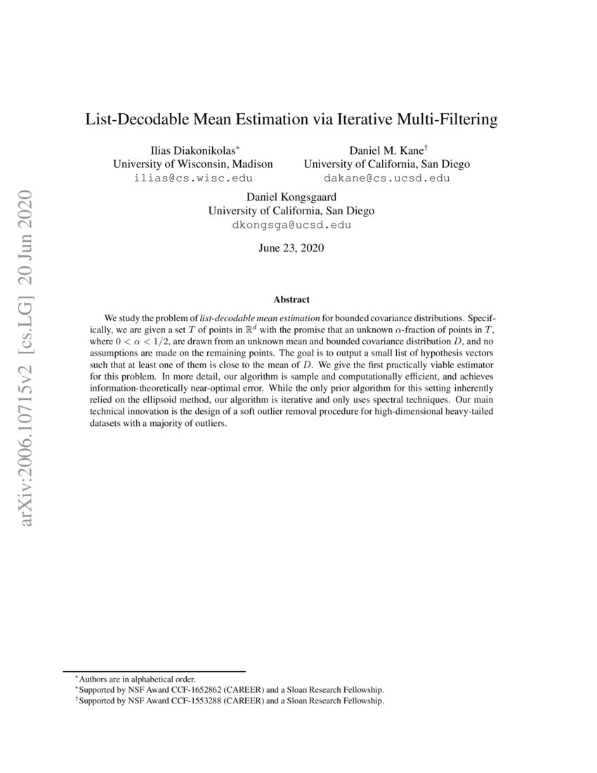 List-Decodable Mean Estimation via Iterative Multi-Filtering | DeepAI