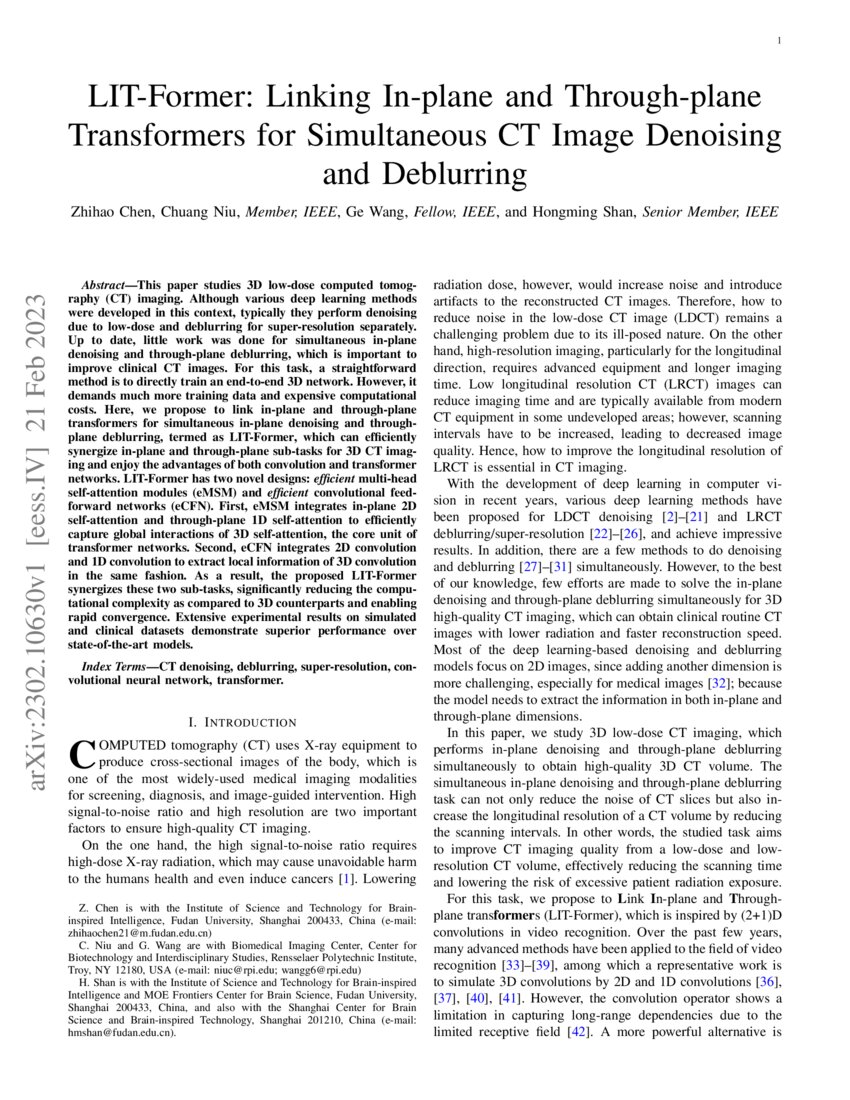 LIT-Former: Linking In-plane and Through-plane Transformers for ...