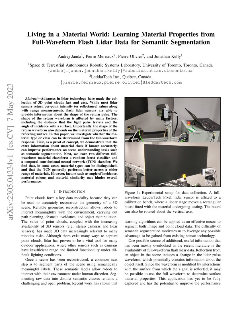 Living in a Material World: Learning Material Properties from Full-Waveform Flash Lidar Data for ...
