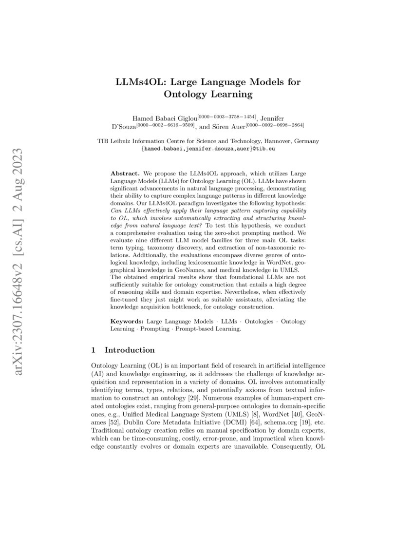 LLMs4OL: Large Language Models for Ontology Learning | DeepAI