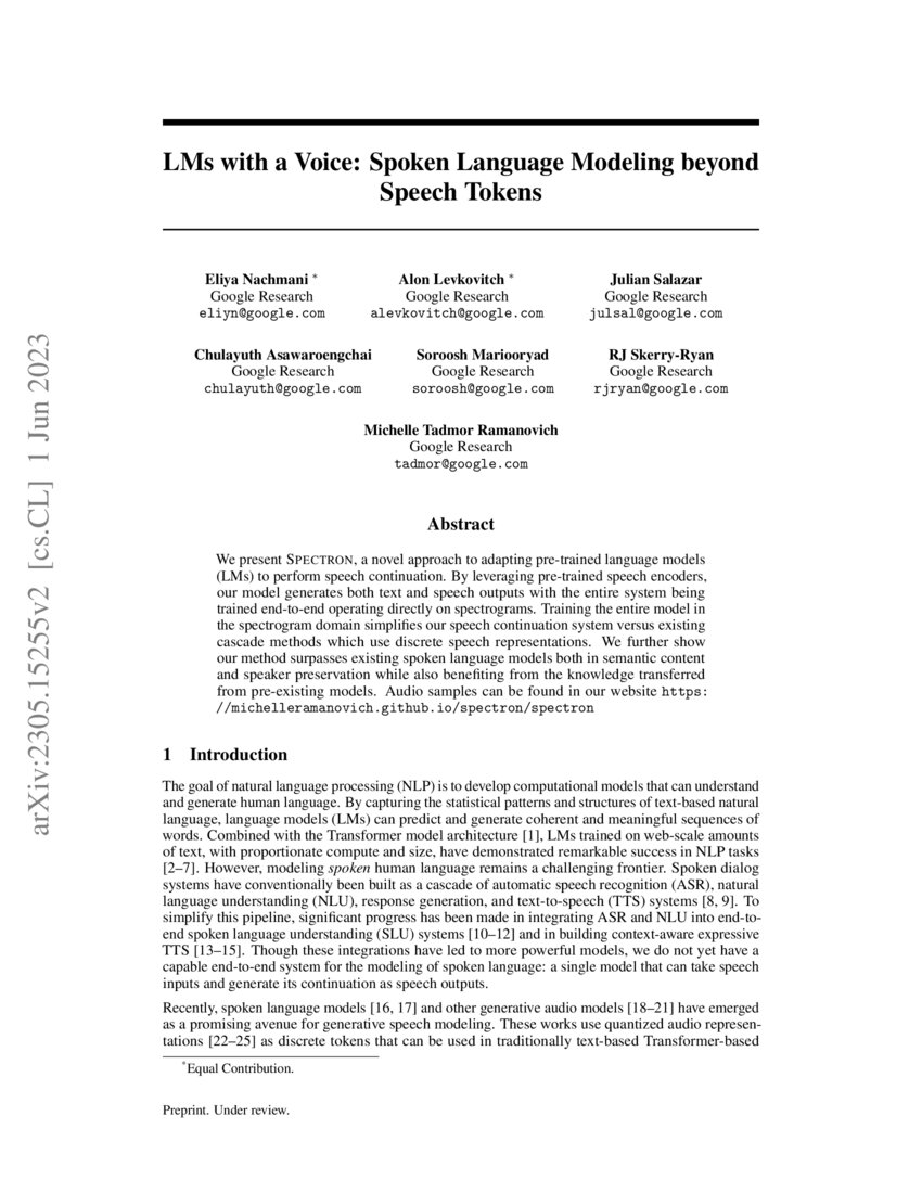LMs with a Voice: Spoken Language Modeling beyond Speech Tokens | DeepAI