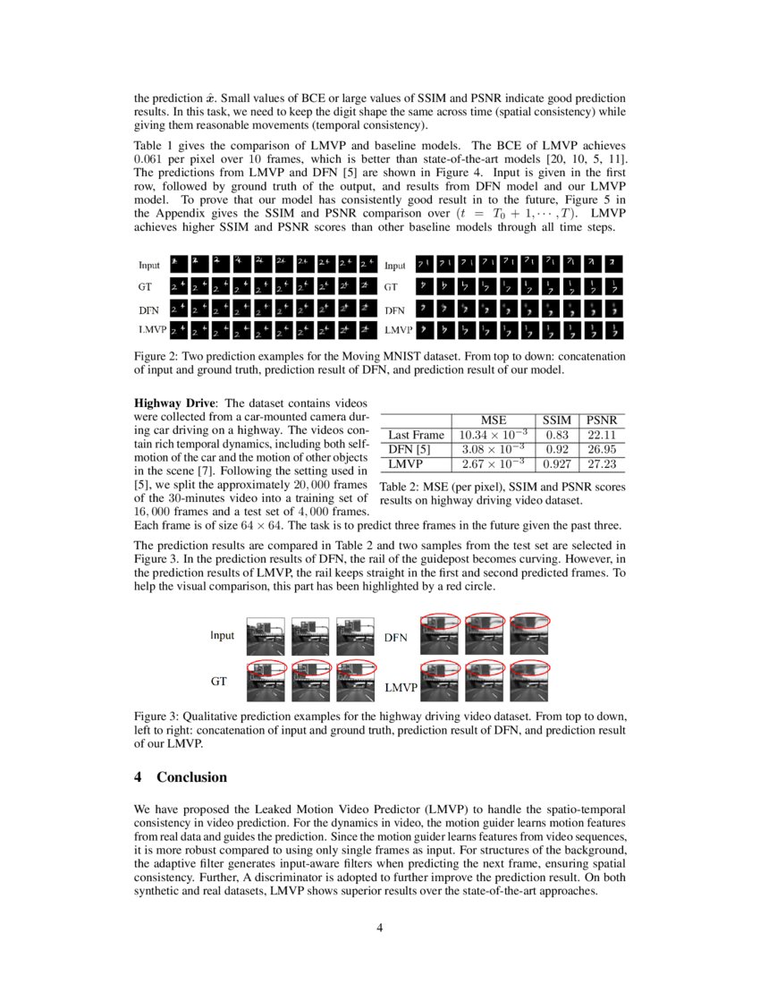 LMVP: Video Predictor with Leaked Motion Information | DeepAI