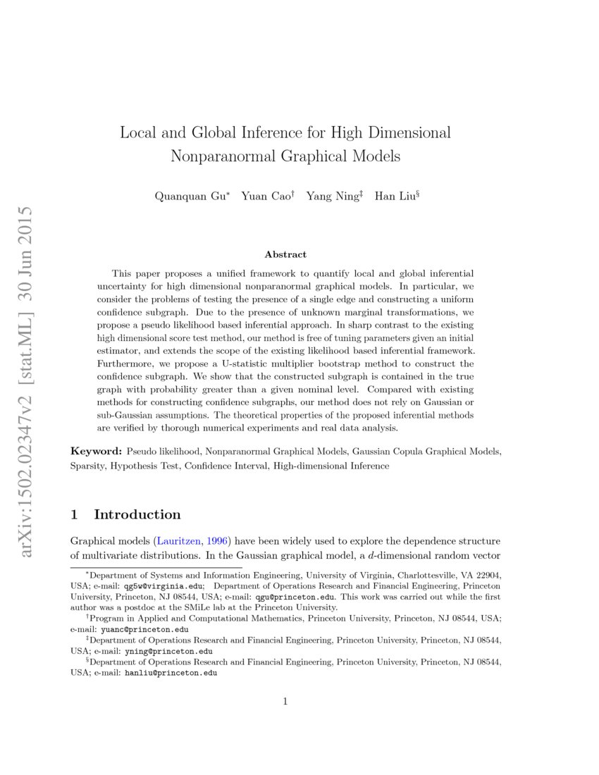 Local and Global Inference for High Dimensional Nonparanormal Graphical Models | DeepAI