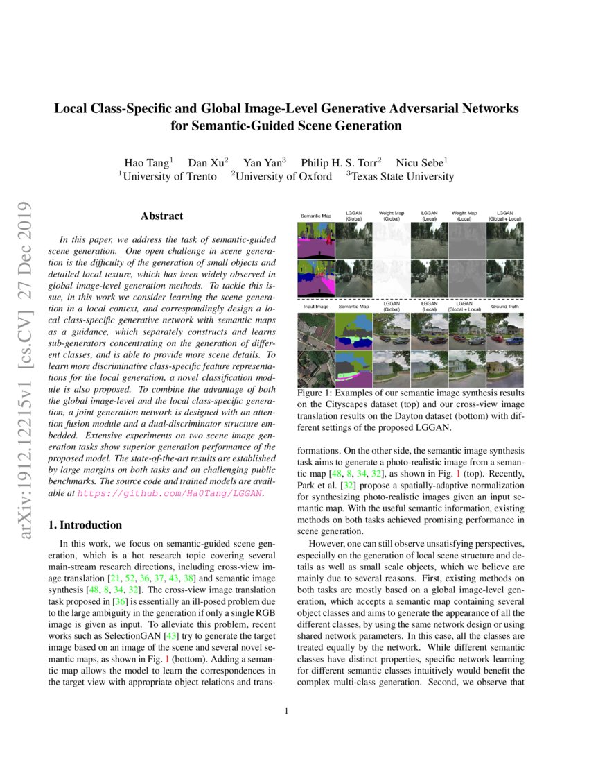 Local Class-Specific and Global Image-Level Generative Adversarial Networks for Semantic-Guided ...