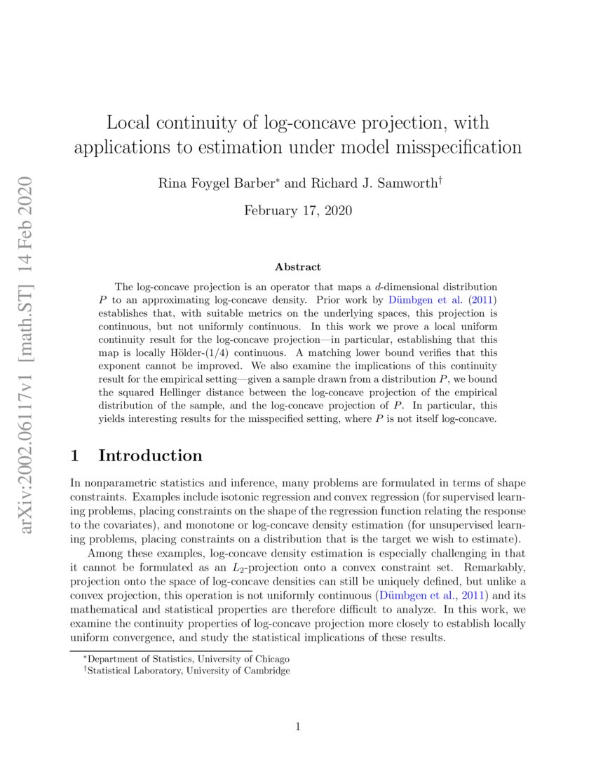 Local Continuity Of Log Concave Projection With Applications To