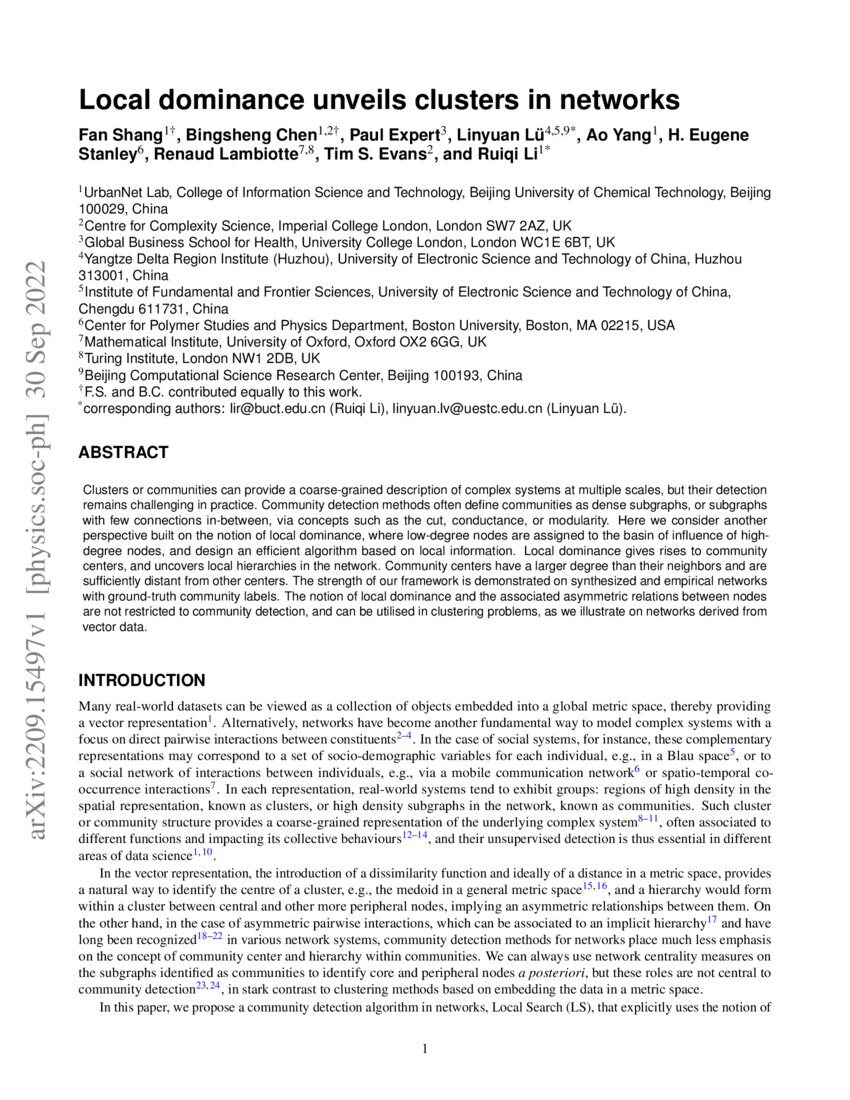Local dominance unveils clusters in networks | DeepAI