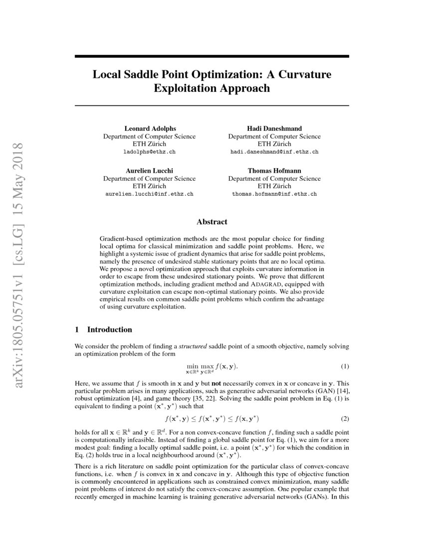 Local Saddle Point Optimization: A Curvature Exploitation Approach | DeepAI