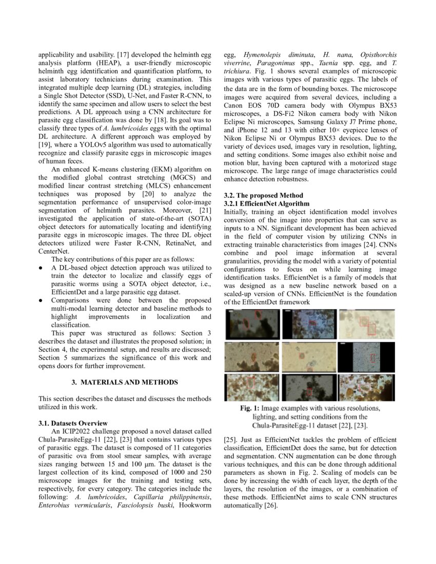 Localization And Classification Of Parasitic Eggs In Microscopic Images Using An Efficientdet