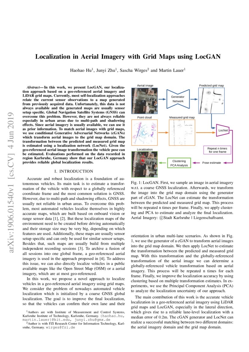 Localization in Aerial Imagery with Grid Maps using LocGAN | DeepAI