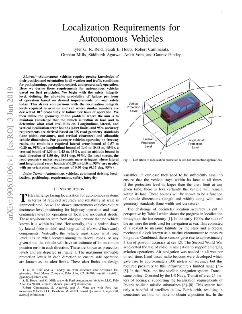 Localization Requirements for Autonomous Vehicles | DeepAI