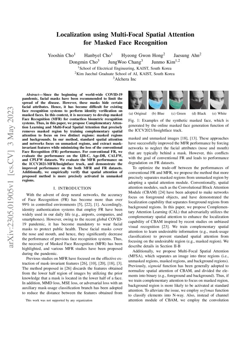 Localization using Multi-Focal Spatial Attention for Masked Face ... Localization using Multi-Focal Spatial Attention for Masked Face ...