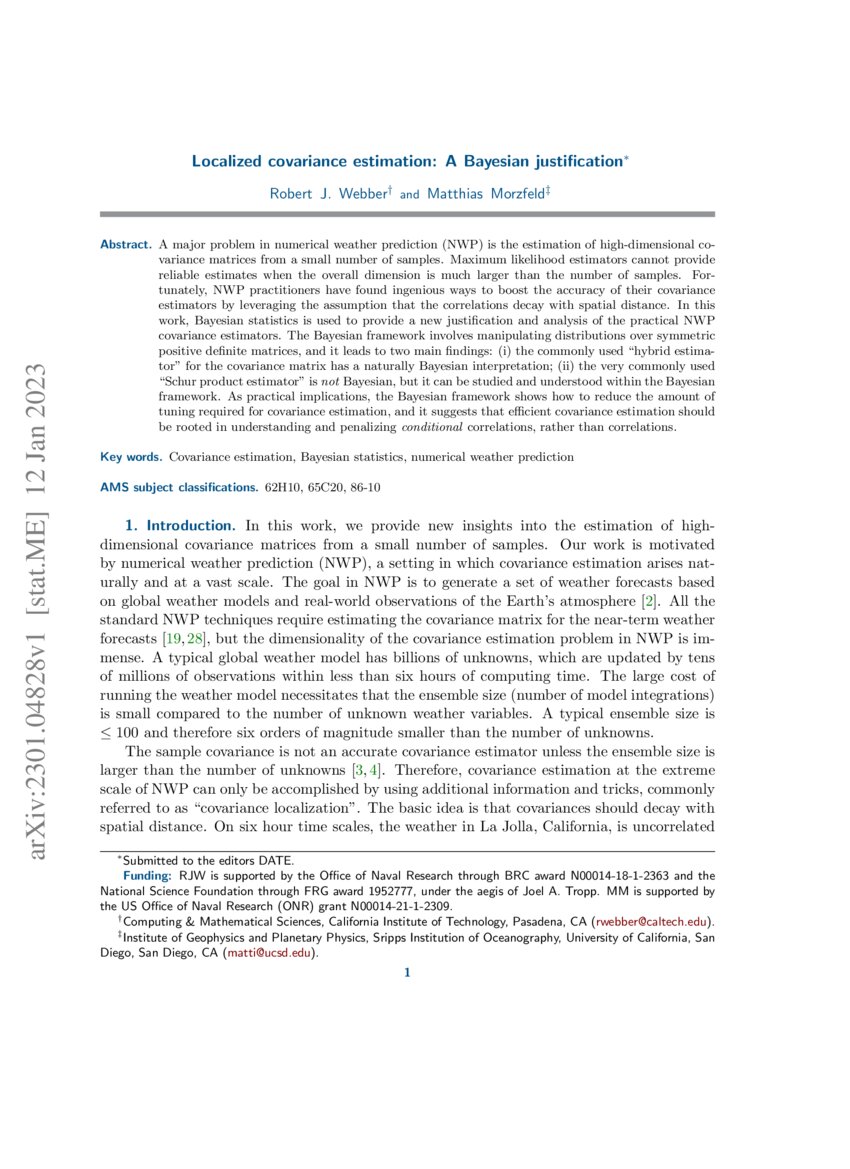 Localized Covariance Estimation A Bayesian Perspective Deepai