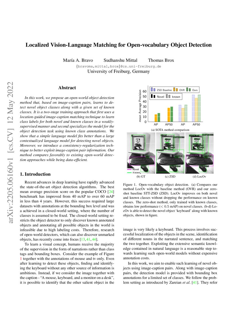 Localized Vision-Language Matching for Open-vocabulary Object Detection | DeepAI