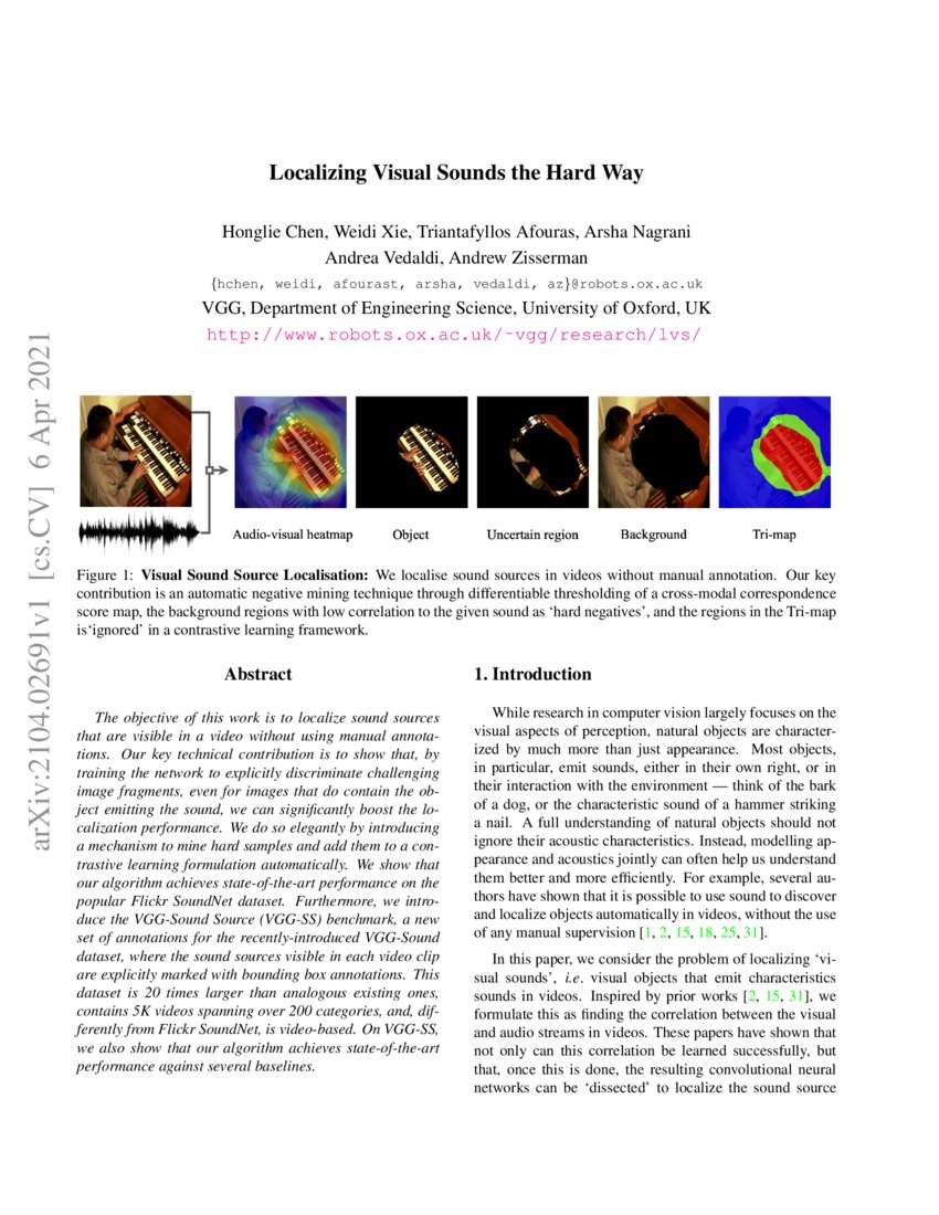 Localizing Visual Sounds the Hard Way | DeepAI
