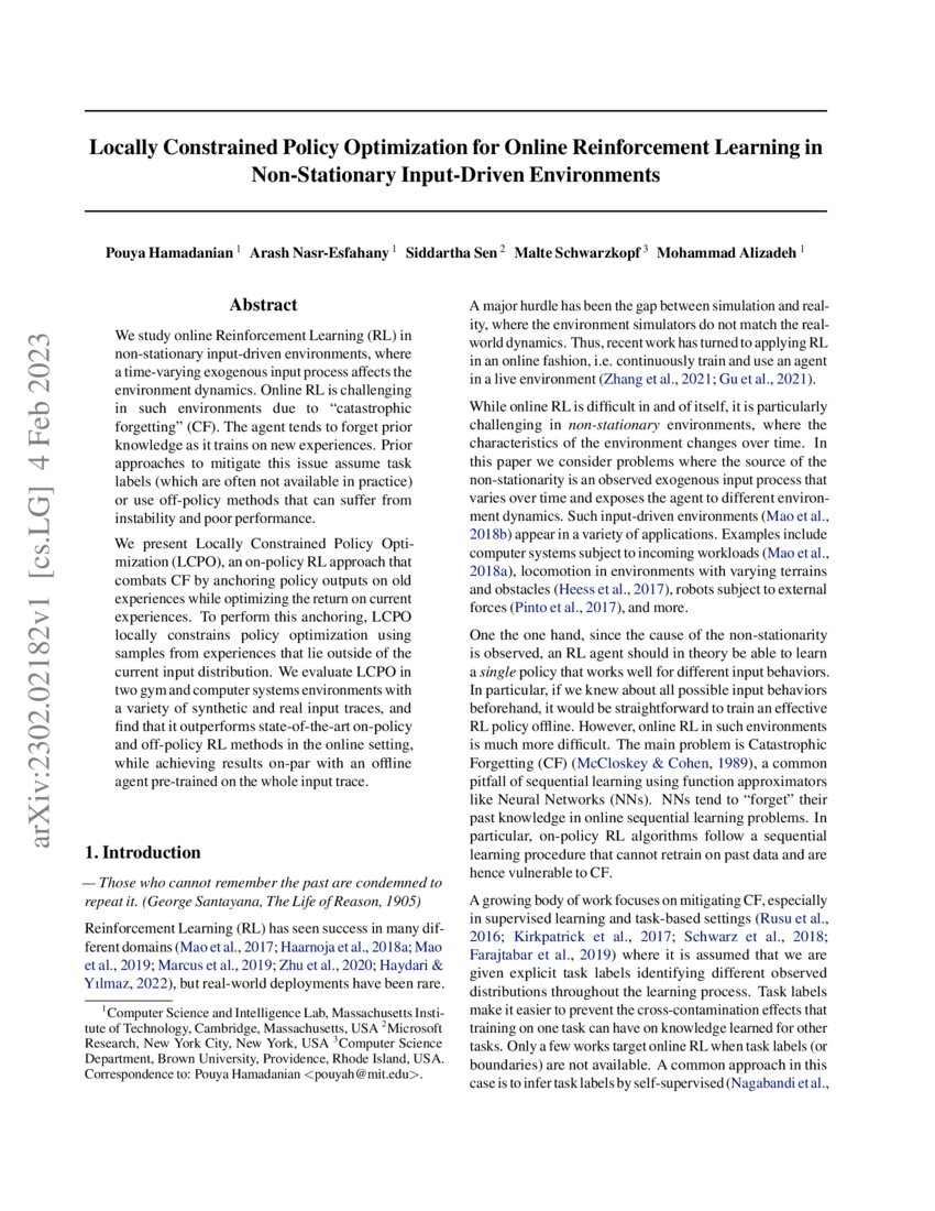 Locally Constrained Policy Optimization for Online Reinforcement ... Locally Constrained Policy Optimization for Online Reinforcement ...