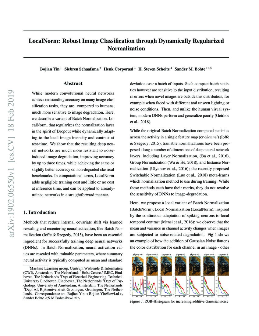 Localnorm Robust Image Classification Through Dynamically Regularized