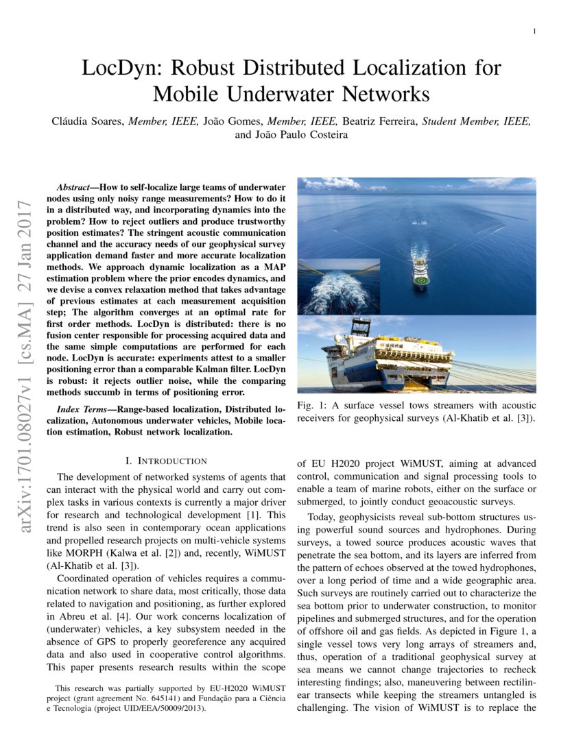 LocDyn: Robust Distributed Localization for Mobile Underwater Networks | DeepAI