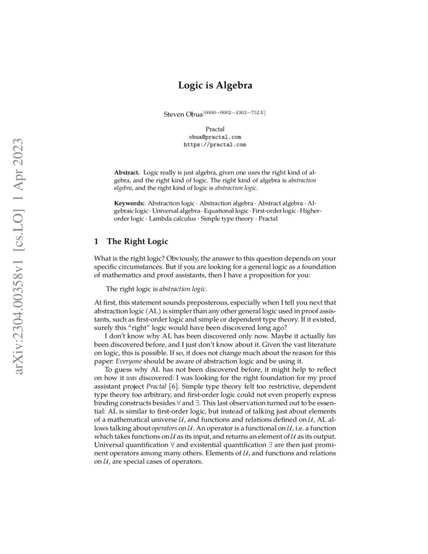 Logic Is Algebra DeepAI logic-is-algebra-deepai