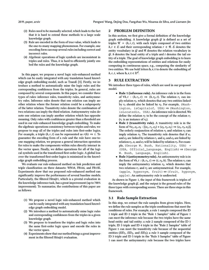 Logic Rules Powered Knowledge Graph Embedding | DeepAI