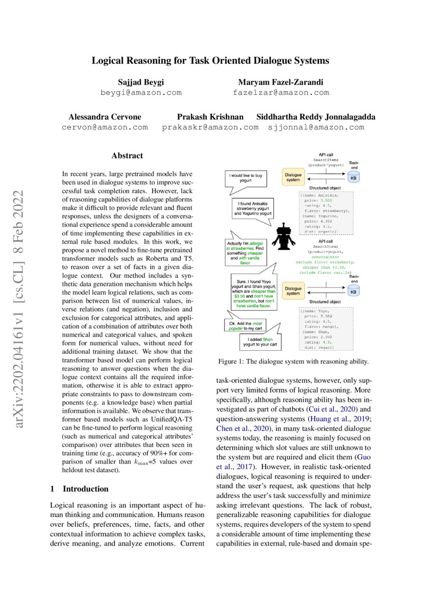 Logical Reasoning For Task Oriented Dialogue Systems Deepai 