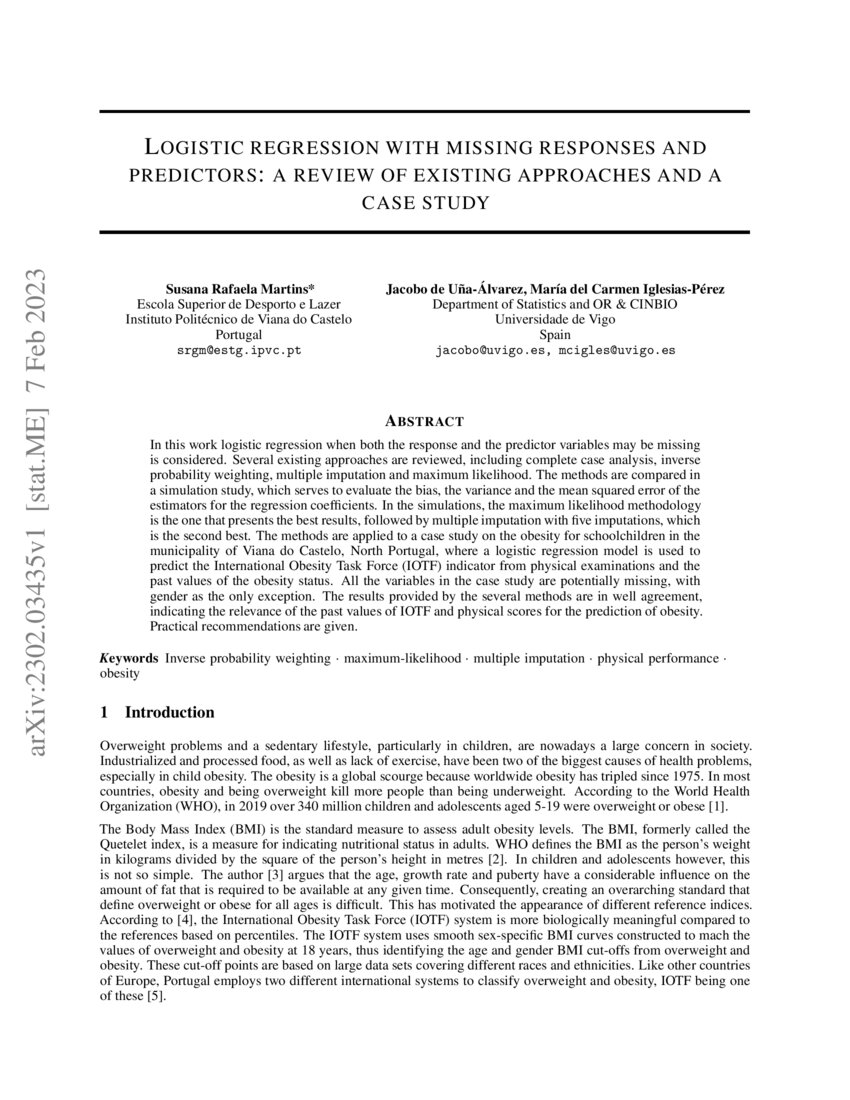 Logistic Regression With Missing Responses And Predictors A Review Of