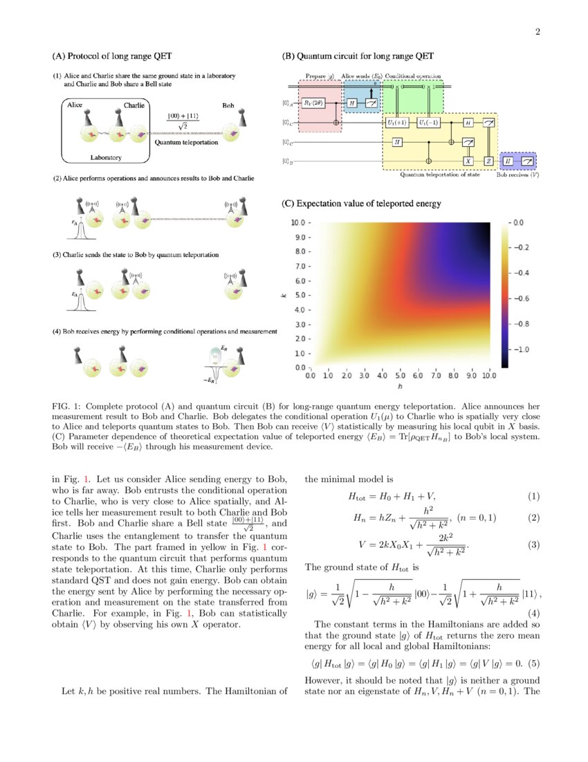 Long-range quantum energy teleportation and distribution on a ...