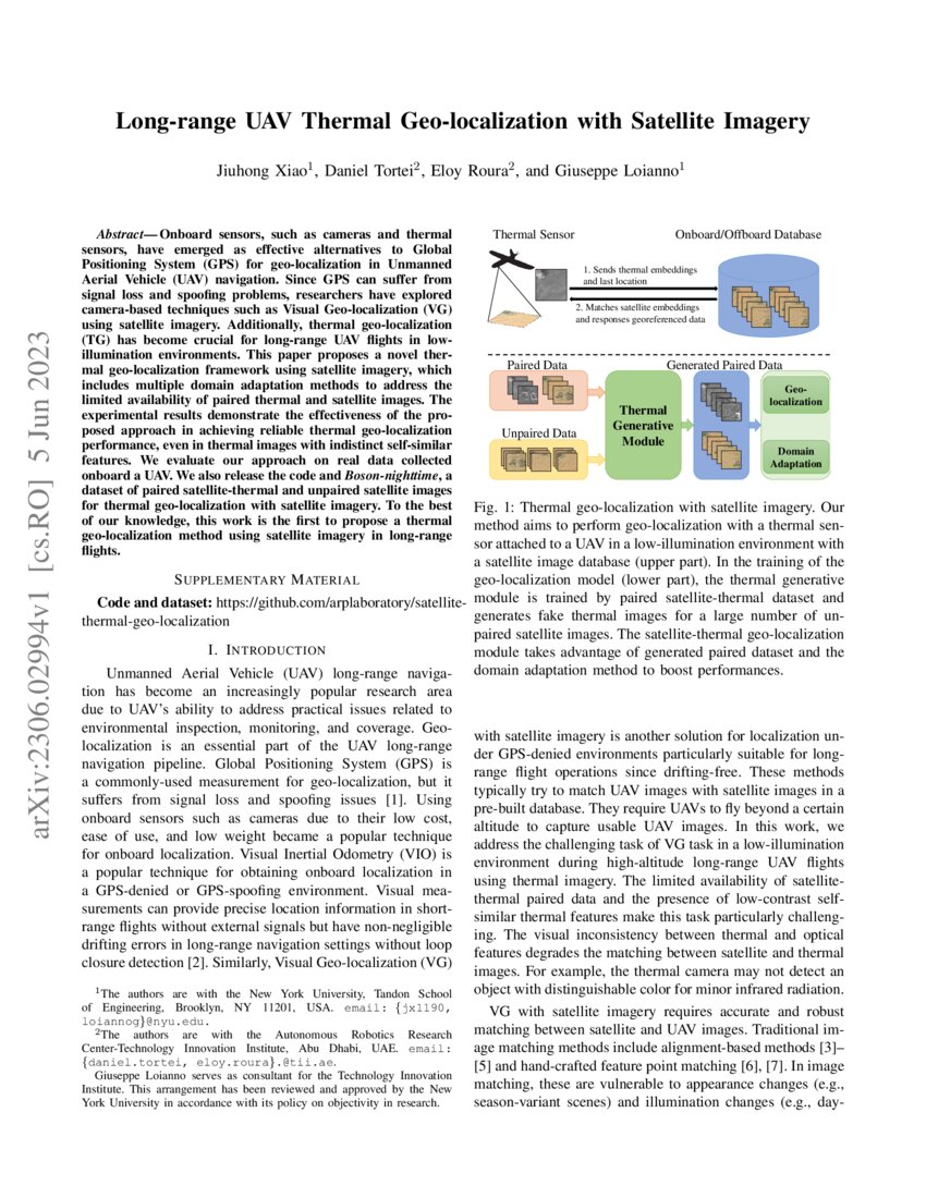 Long Range Uav Thermal Geo Localization With Satellite Imagery Deepai