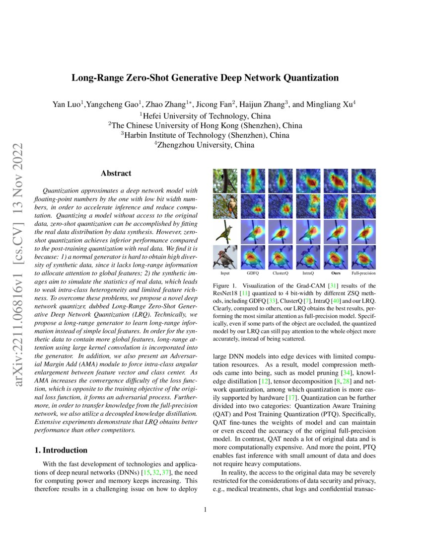 Long-Range Zero-Shot Generative Deep Network Quantization | DeepAI