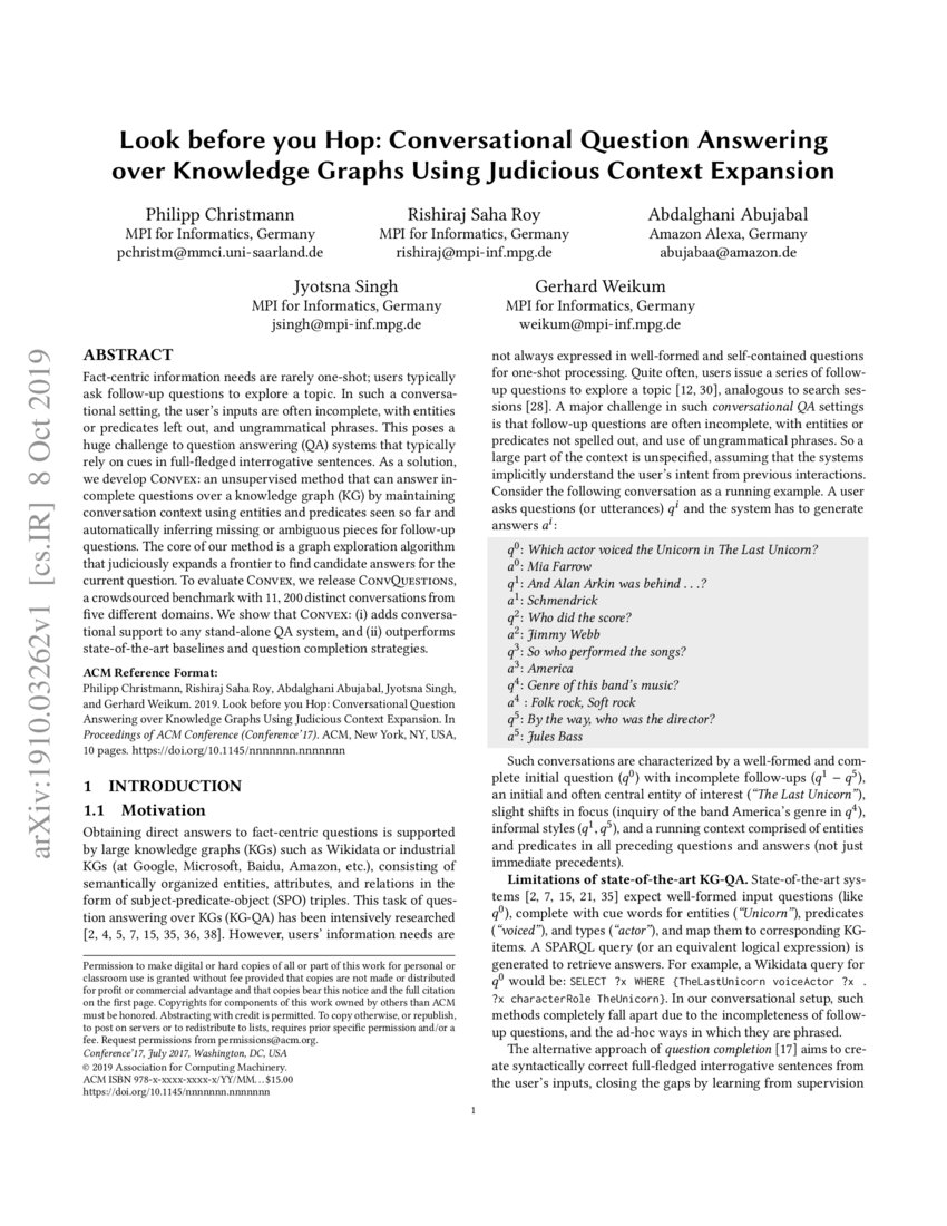 Look before you Hop: Conversational Question Answering over Knowledge ...