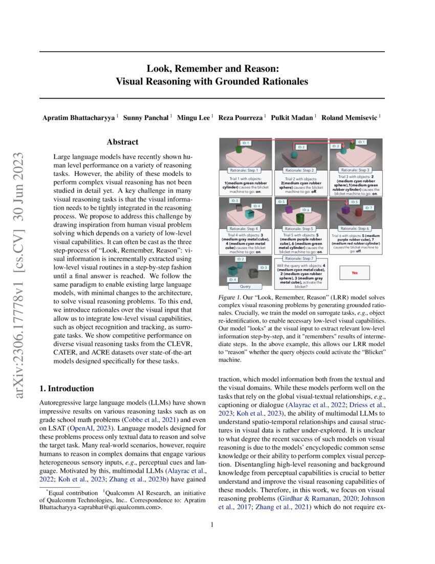 Look, Remember and Reason: Visual Reasoning with Grounded Rationales | DeepAI