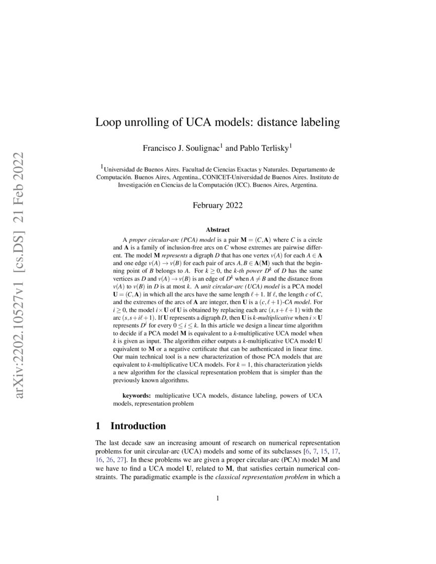 Loop Unrolling Of Uca Models Distance Labeling Deepai