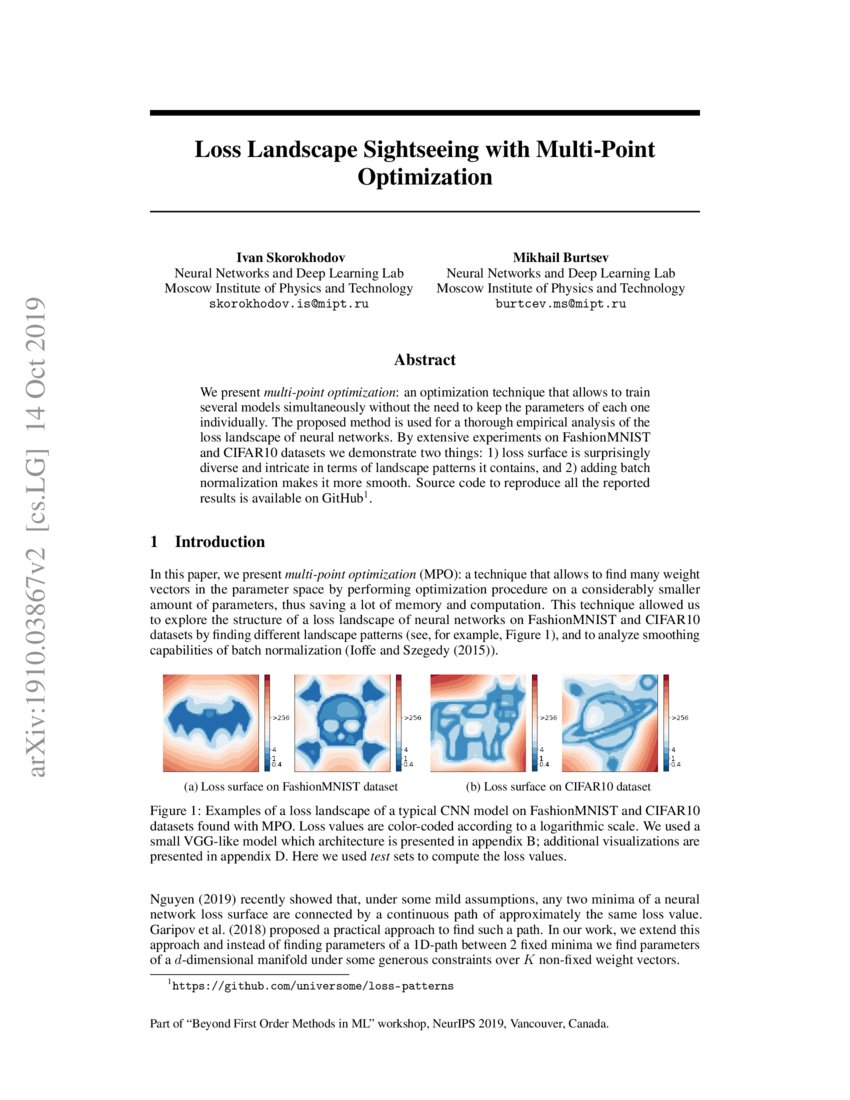 Loss Landscape Sightseeing with Multi-Point Optimization | DeepAI