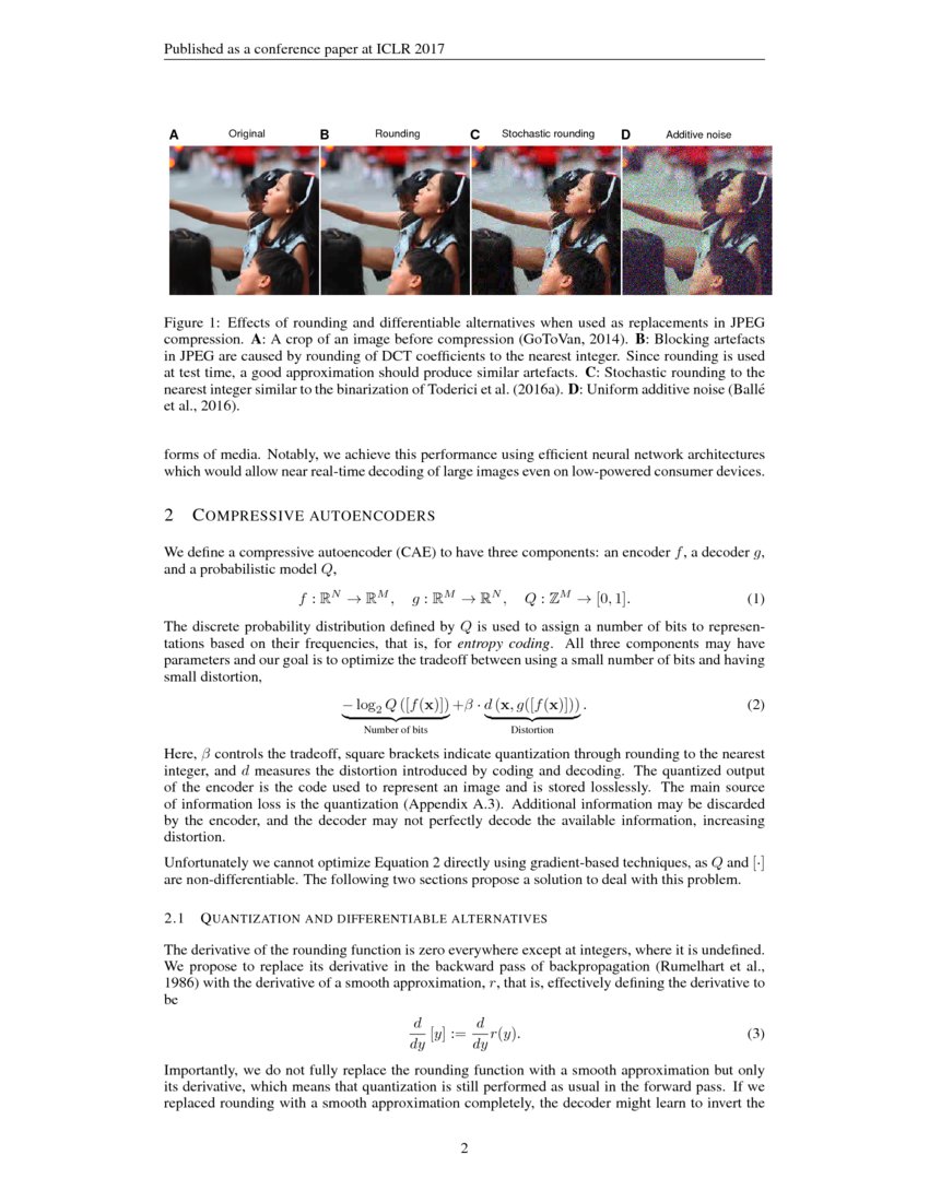 Lossy Image Compression With Compressive Autoencoders Deepai