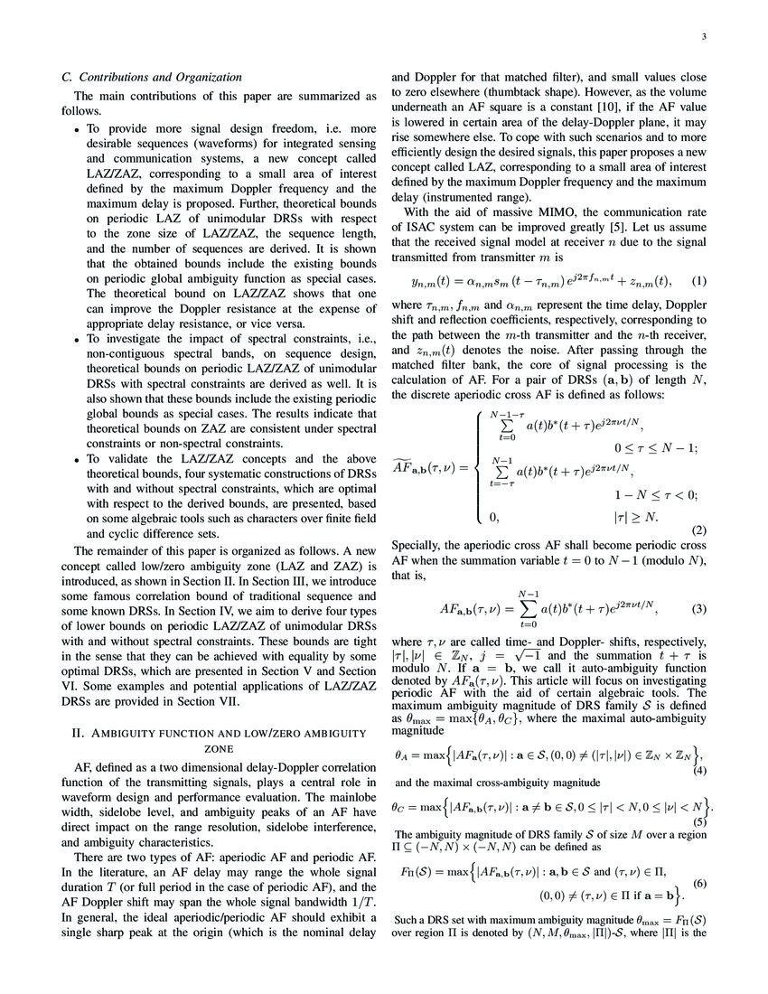 Low Ambiguity Zone: Theoretical Bounds and Doppler-Resilient Sequence ...