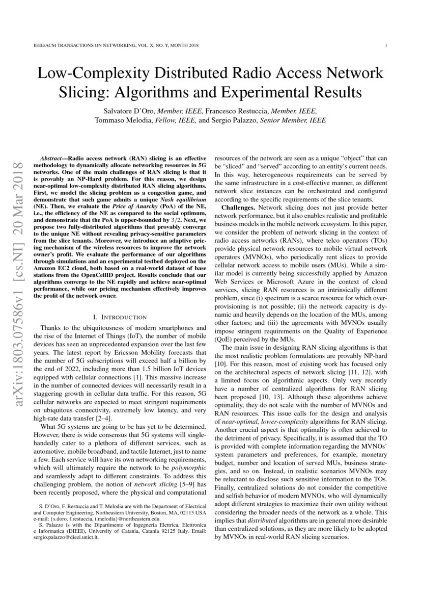 Low Complexity Distributed Radio Access Network Slicing Algorithms And Experimental Results