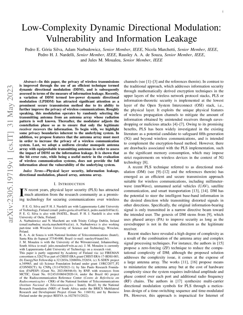 Low Complexity Dynamic Directional Modulation Vulnerability And Information Leakage Deepai