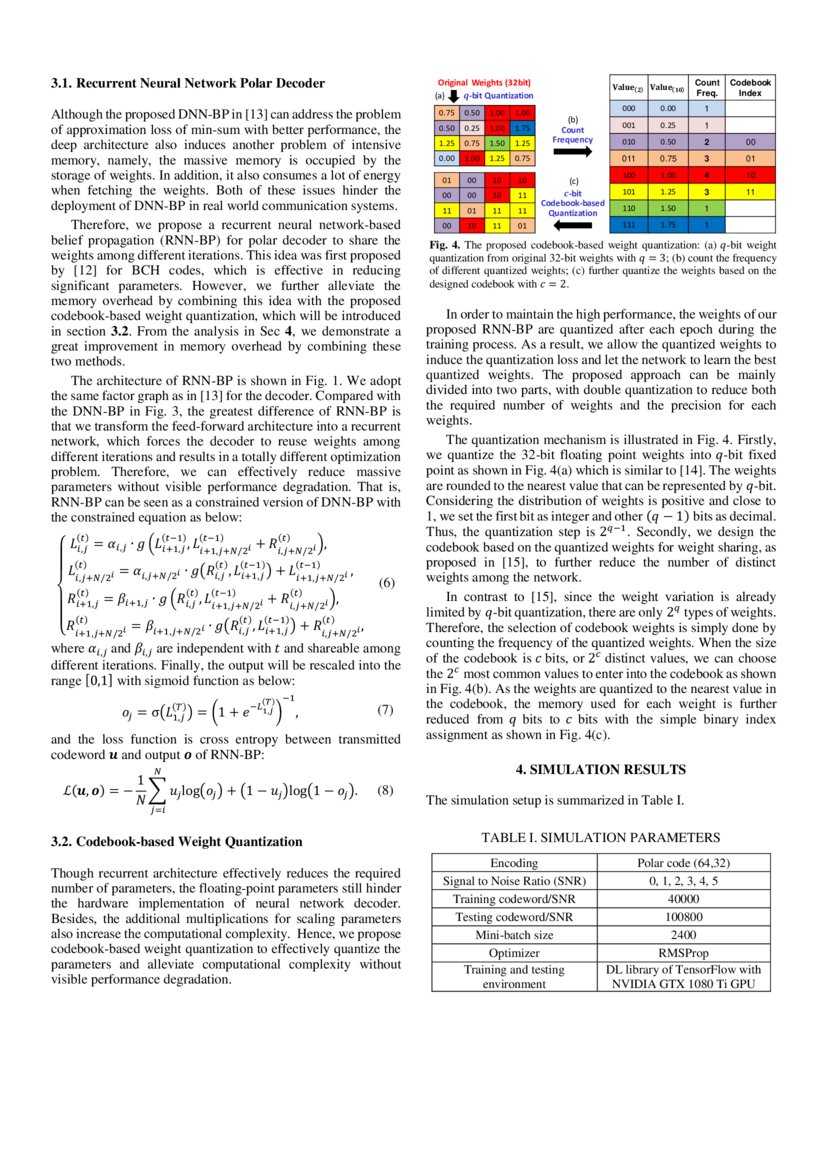 Low-complexity Recurrent Neural Network-based Polar Decoder with Weight Quantization Mechanism ...