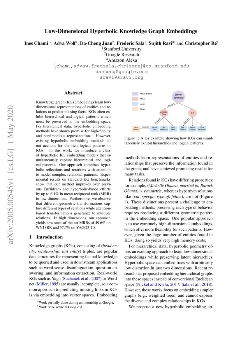 Low-Dimensional Hyperbolic Knowledge Graph Embeddings | DeepAI