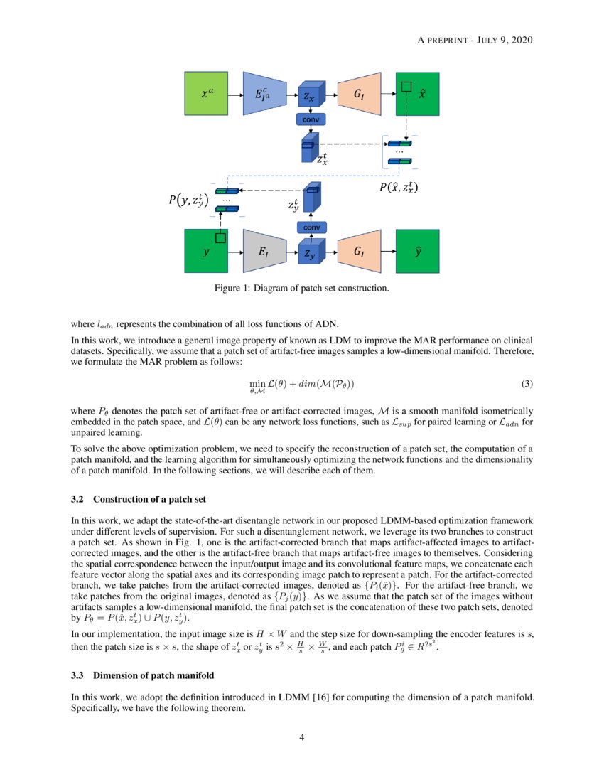 Low-dimensional Manifold Constrained Disentanglement Network for Metal ...