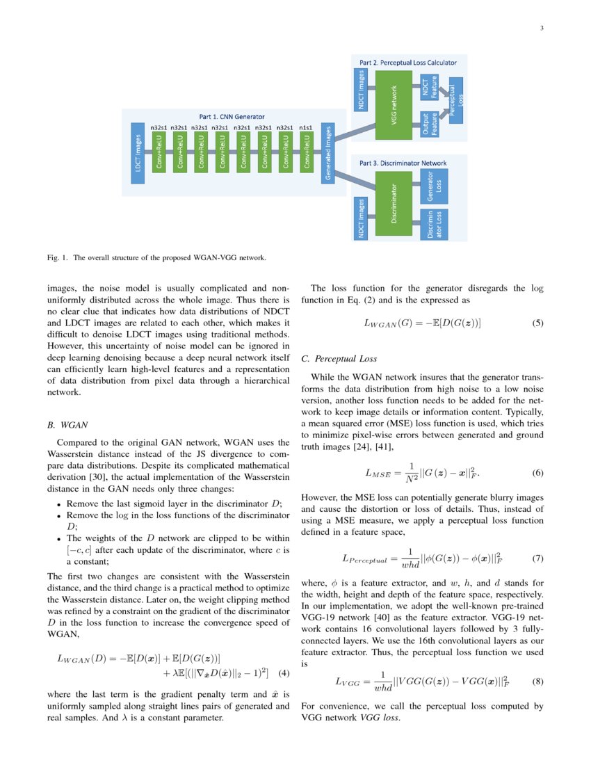 Low Dose CT Image Denoising Using a Generative Adversarial Network with Wasserstein Distance and ...