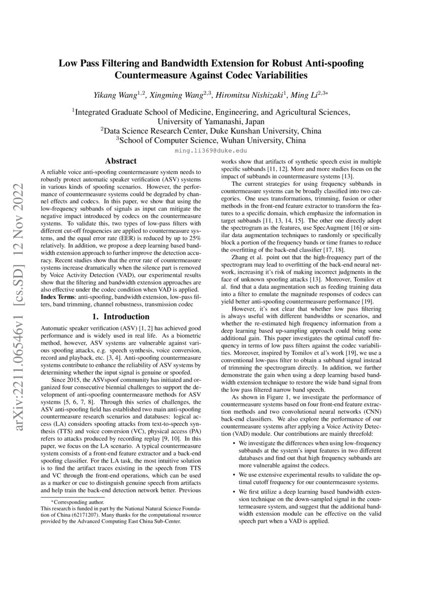 Low Pass Filtering And Bandwidth Extension For Robust Anti Spoofing
