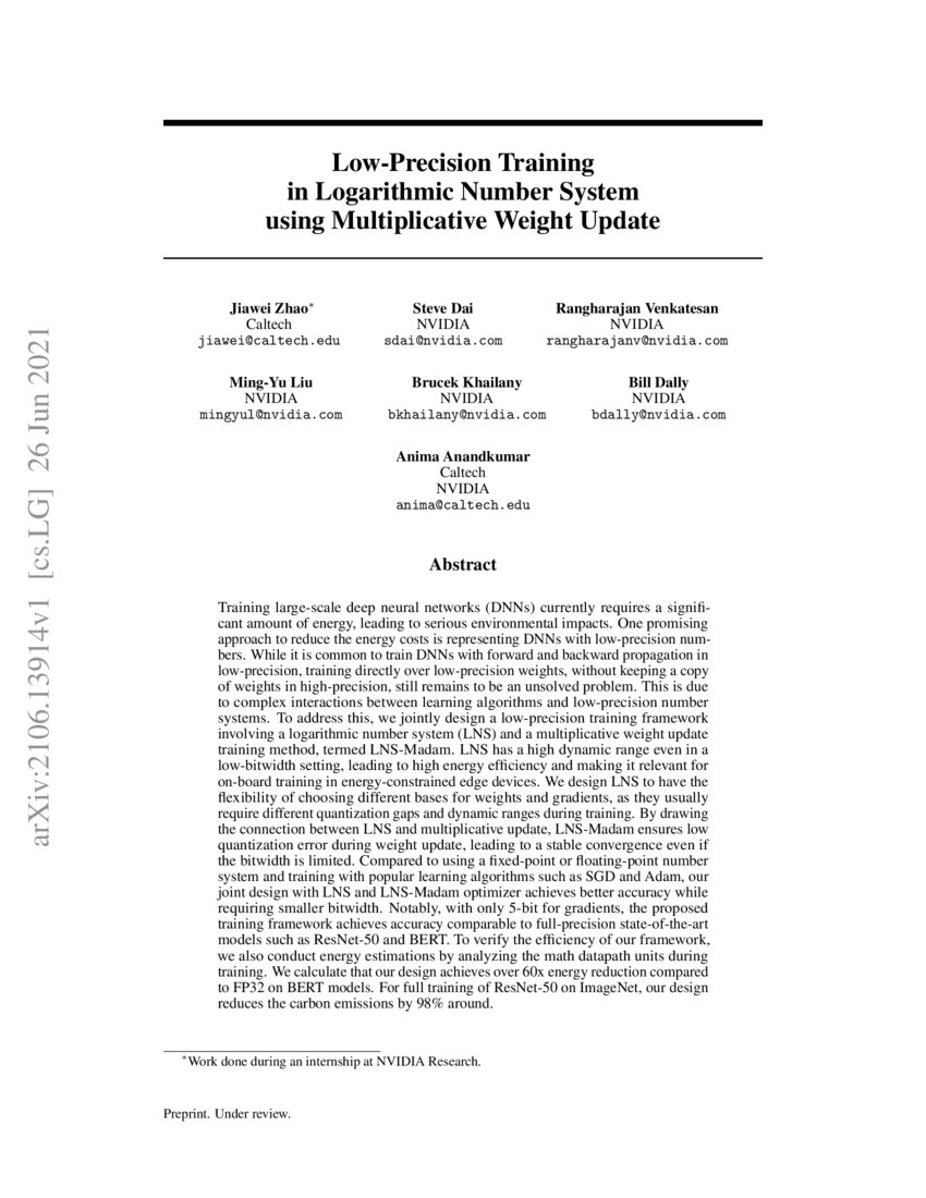 Low-Precision Training in Logarithmic Number System using ...